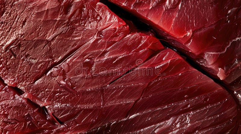 Close-up Texture of Fresh Red Tuna Meat, Highlighting Its Freshness and ...