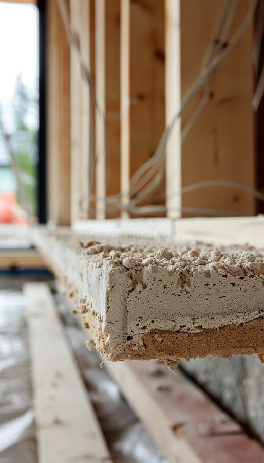 Close-Up Texture of Hempcrete Insulation in Modern Eco-Friendly Home ...
