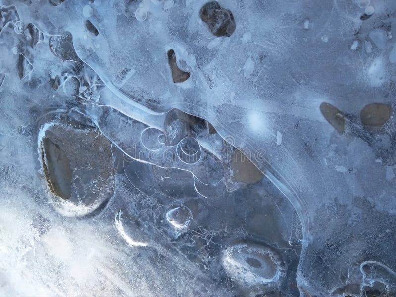 Ice on the River with Beautiful Patterns Stock Photo - Image of ...