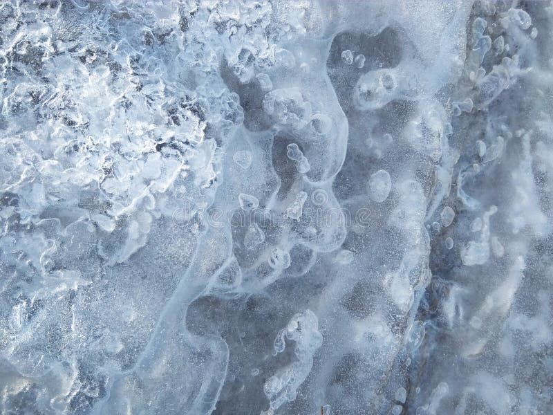 Ice on the River with Beautiful Patterns Stock Image - Image of freeze ...