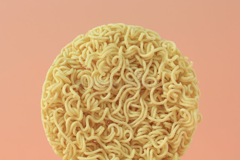 Close Up Texture of Korean Round Instant Noodle Ramyeon Stock Photo ...