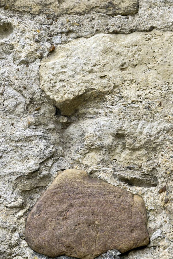 Close-up of Texture of Old Limestone Wall with Lichen. Natural ...