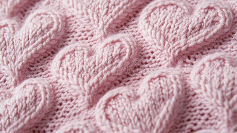 Close-Up Texture of Pink Cable Knit Wool Fabric Stock Photo - Image of ...