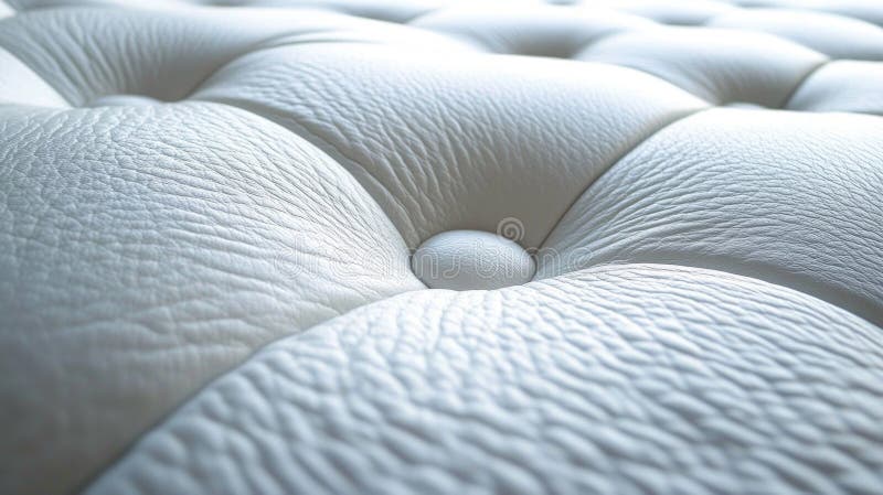 Close-up Texture of Plush Button-tufted White Leather Upholstery Stock ...