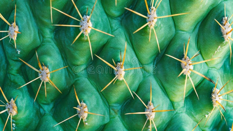 Close-up Texture of a Prickly Pear Cactus with Sharp Spines Stock ...