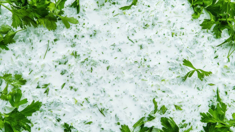 Close Up Texture of Ranch Dressing with Herbs for Culinary Design Stock ...