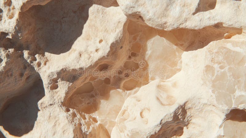 Close-up Texture of Rough Beige Limestone with Porous Surface for ...