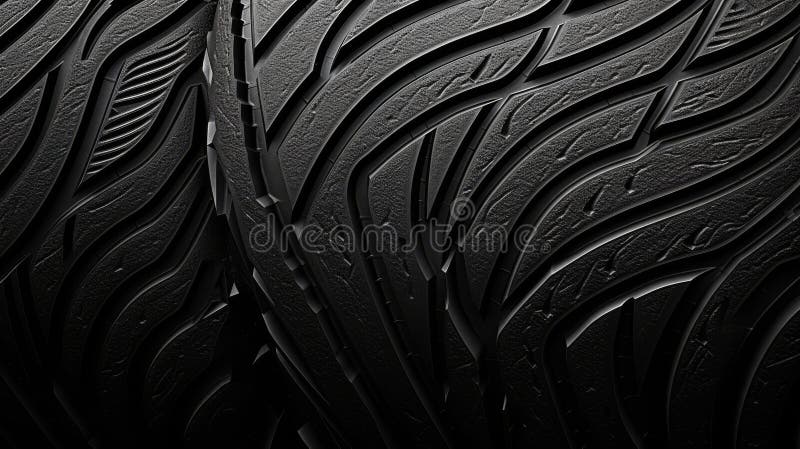 A Close Up of the Texture of a Rubber Tire Tread, with Grooves and ...