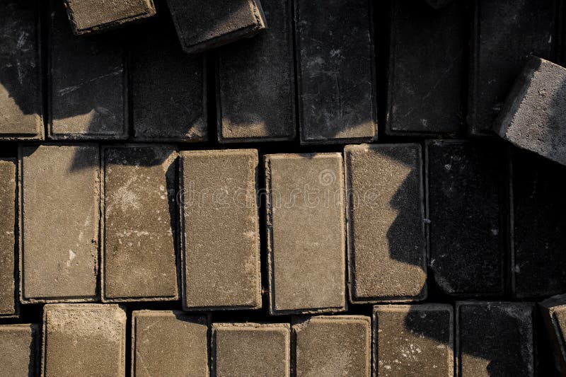 Close Up Texture of a Set of Grey Building Bricks Stock Image - Image ...