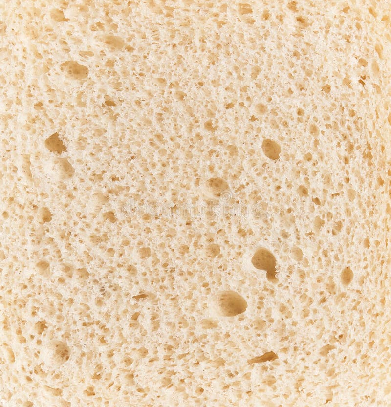 Close-up Texture of a Slice of White Bread, Showing the Porous Surface ...