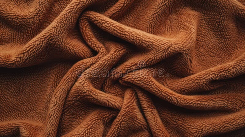 Close-up Texture of a Soft, Brown Fabric with Folds and Wrinkles Stock ...