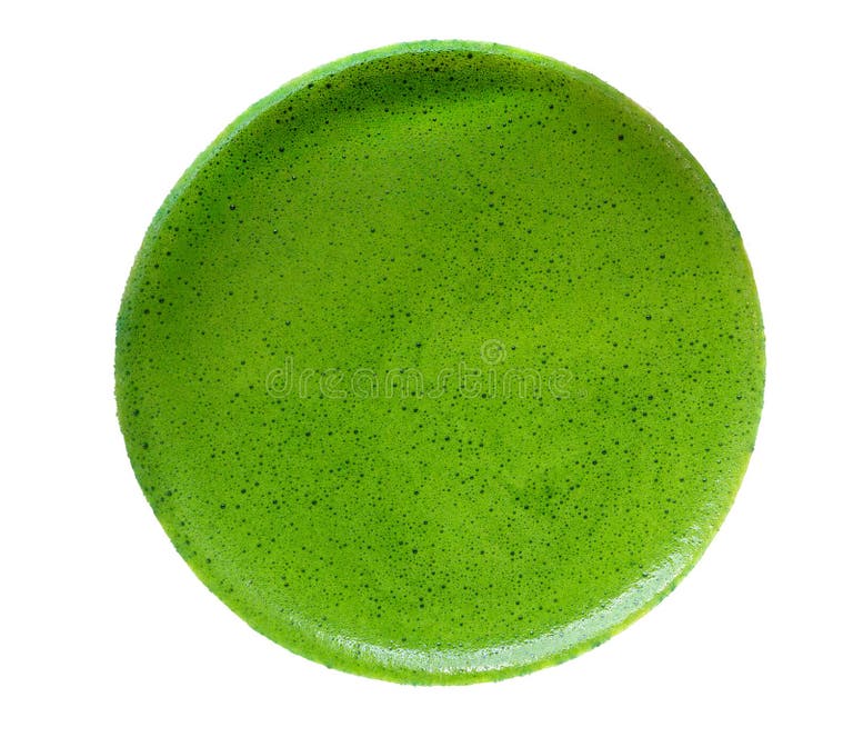 The Close Up Texture Surface of Green Tea Matcha in Cycle Shape Isolate ...