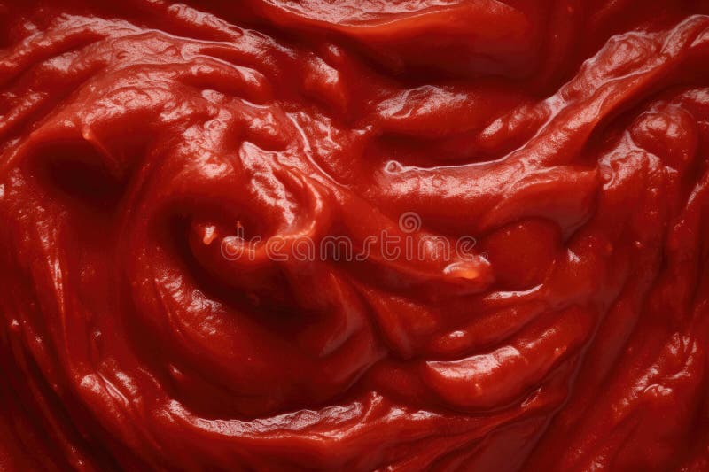 Close Up of the Texture of Tomato Paste in a Horizontal View Stock ...