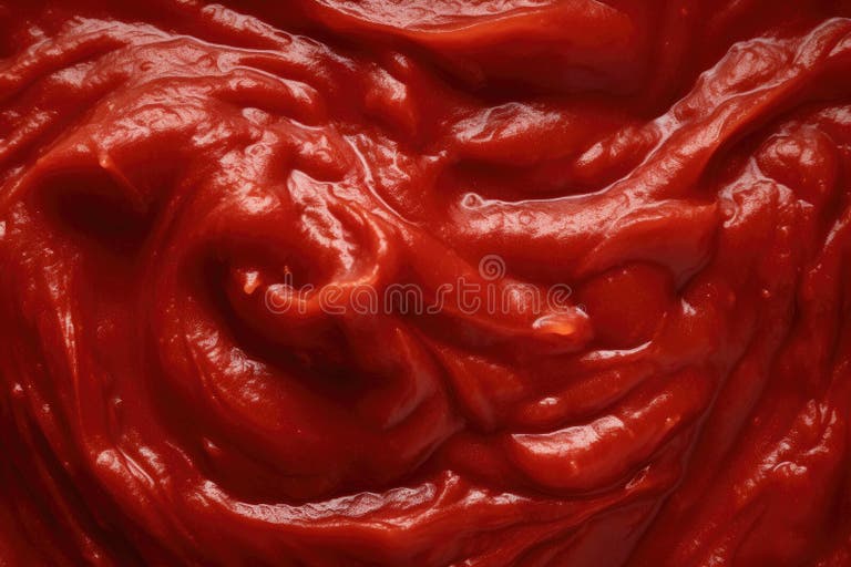 Close Up of the Texture of Tomato Paste in a Horizontal View Stock ...