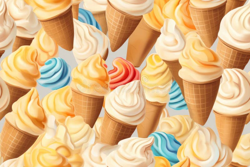 Close Up Texture of Vanilla Ice Cream. Banner. Seamless. Generative AI ...