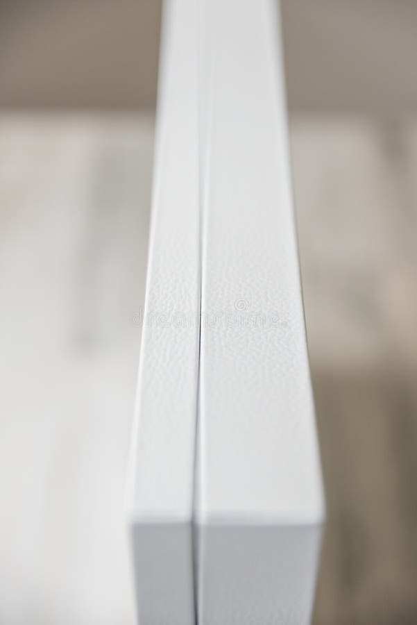 Close Up Texture View of Premium Authentic White Genuine Leather Album ...