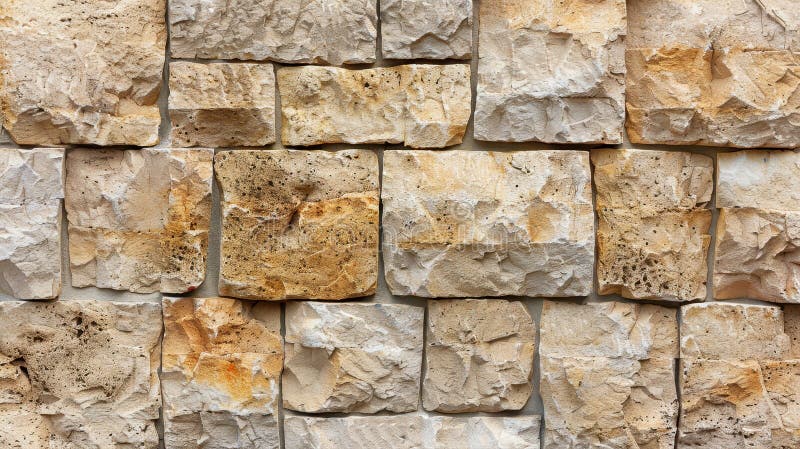 Close-up Texture of a Wall Constructed with Rough-Hewn Stone Blocks ...