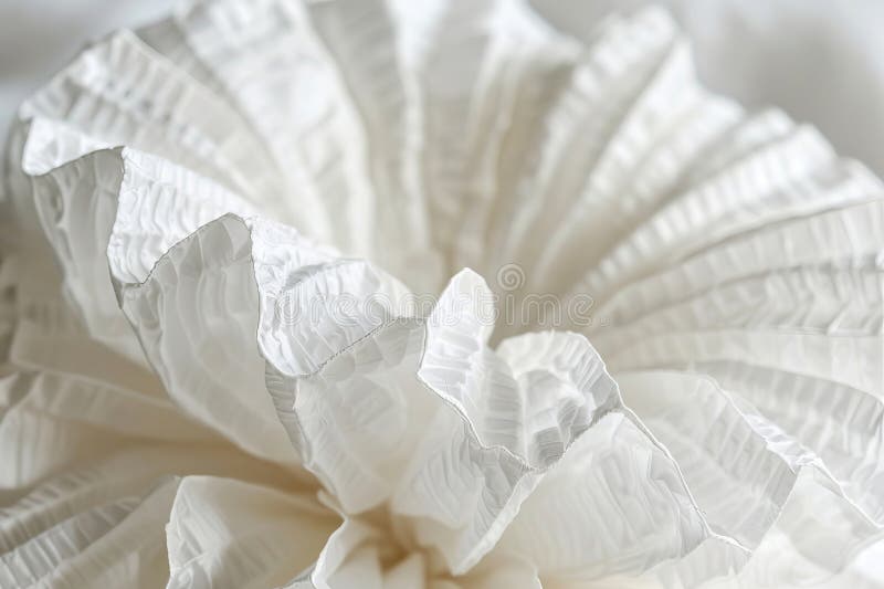 Close-Up Texture of White Fabric with Delicate Ruffles, Abstract ...