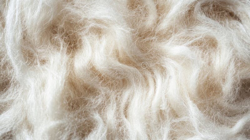 Close-up Texture of White Fluffy Fur or Wool Stock Illustration ...
