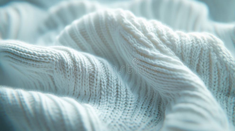 Close-up Texture of White Knit Fabric with Soft, Wavy Patterns Stock ...