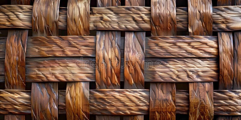 Close-up Texture of a Woven Rattan Basket. Generative AI Stock Photo ...
