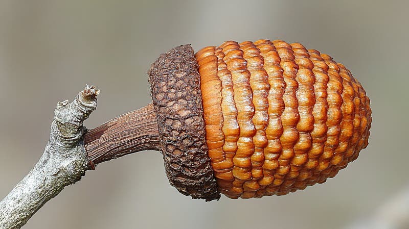 Close-up of a Textured Acorn on a Branch in a Natural Setting Stock ...