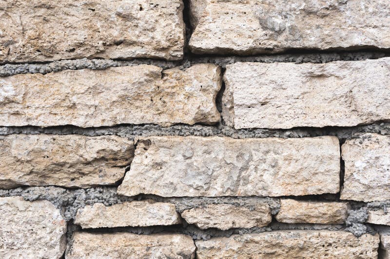 Close-up Textured Background is an Irregular Natural Stone Wall Made of ...