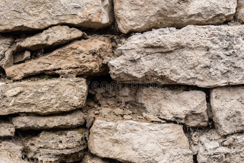 Close-up Textured Background is an Irregular Natural Stone Wall Made of ...