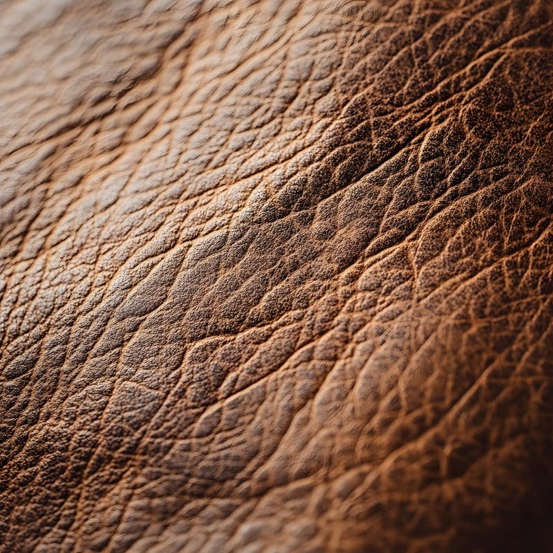 Close-up of Textured Brown Leather Showcasing Its Natural Creases and ...