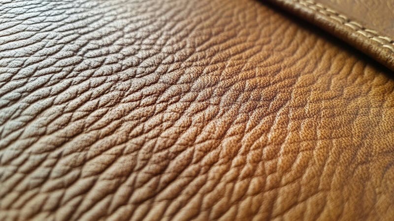 Close-up of Textured Brown Leather Surface with Detailed Grain and ...