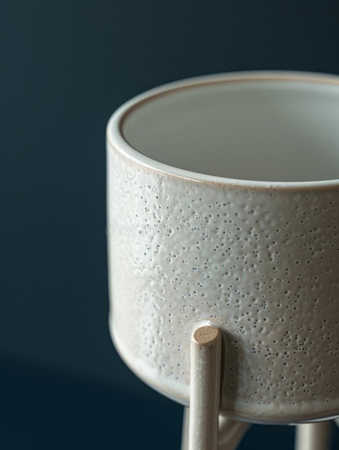 Close-up of a Textured Ceramic Plant Pot on a Stand. Stock Photo ...