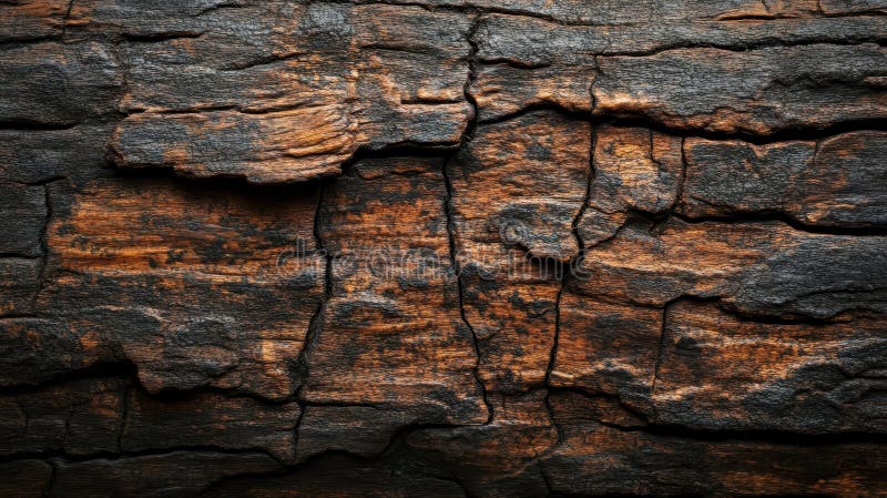 A Close-up of Textured, Charred Wood, Showcasing Natural Patterns and ...