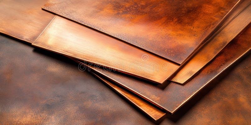 Close-up of Textured Copper Sheets with Beautiful Natural Oxidation ...