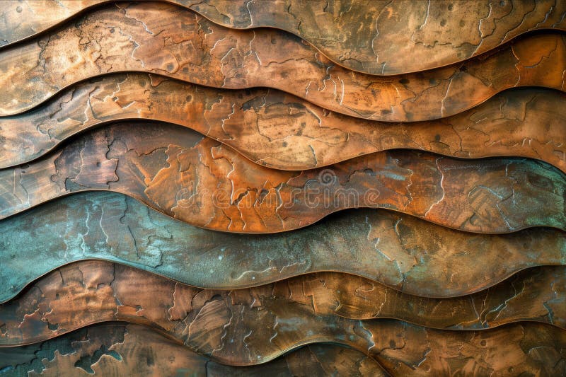 Close-up of Textured Copper Sheets, Highlighting the Intricate Patterns ...