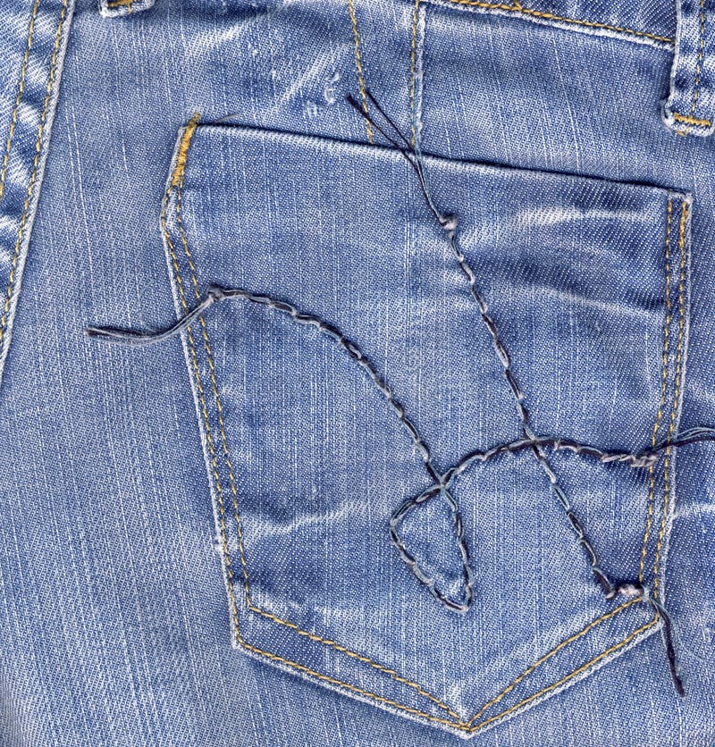 Close-up of Textured Denim Blue with Pocket Stock Photo - Image of ...