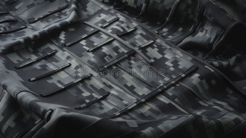 Close-up of a Textured Fabric with a Digital Camouflage Pattern in ...