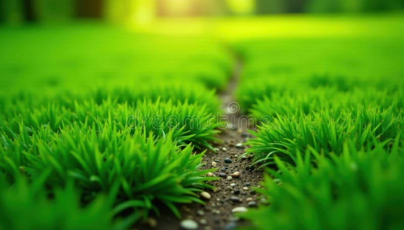 Close Up Textured Grass, Clear Footprint Trail, Field, Footprints Stock ...