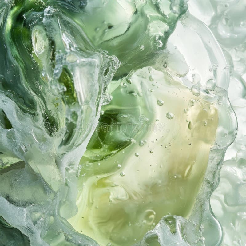 Close-up of Textured Green and Yellow Translucent Ice Stock Image ...