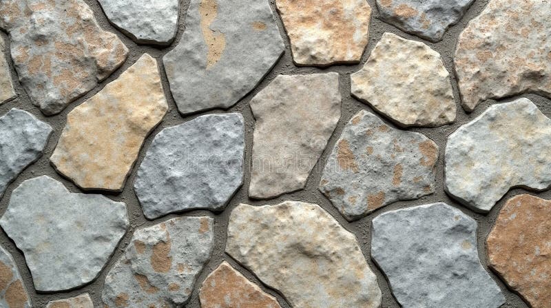 Close-Up of a Textured Irregular Stone Wall with Polygonal Shapes Stock ...