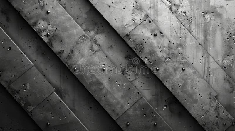 A Close-up of a Textured Metal Surface with Diagonal Lines and Rivets ...