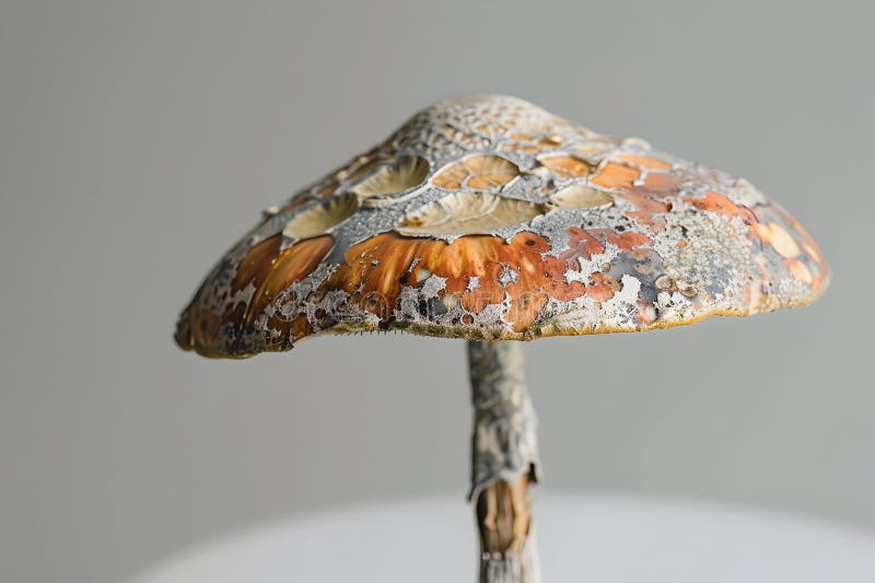 A Close-up of a Textured Mushroom Cap Showcasing Intricate Patterns and ...