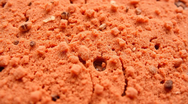 Close-up of a Textured Orange Surface with Small Holes and Granular ...