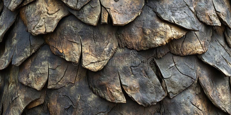 Close-up of Textured, Overlapping Scales Resembling Natural Materials ...