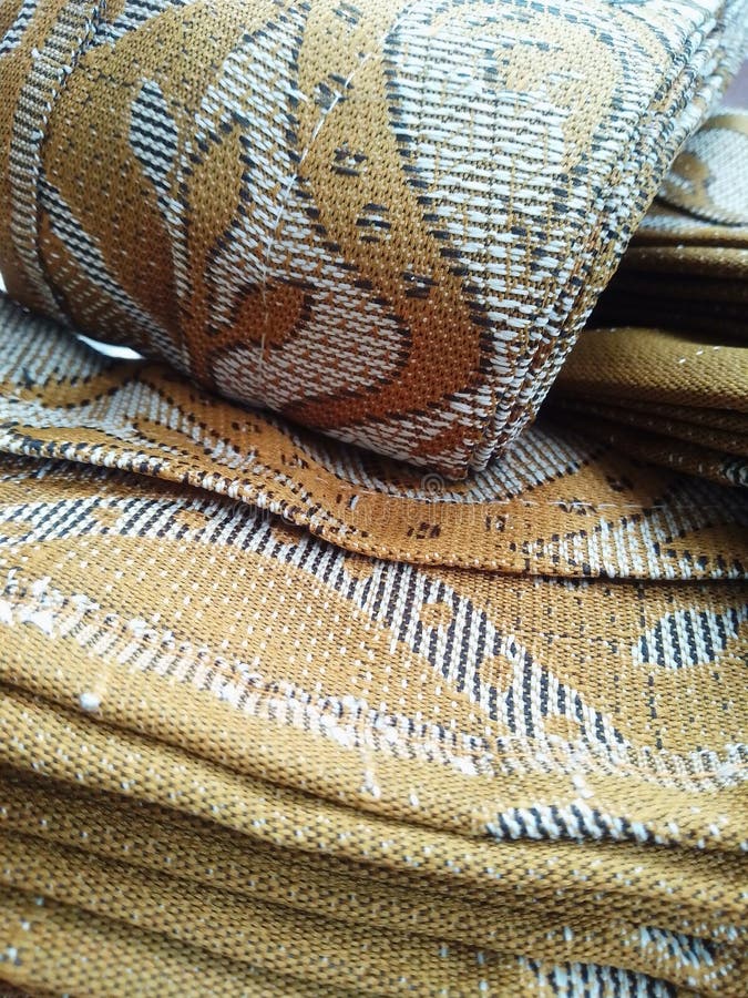 Close-Up of Textured Patterns in Coiled Fabric Rolls Stock Image ...