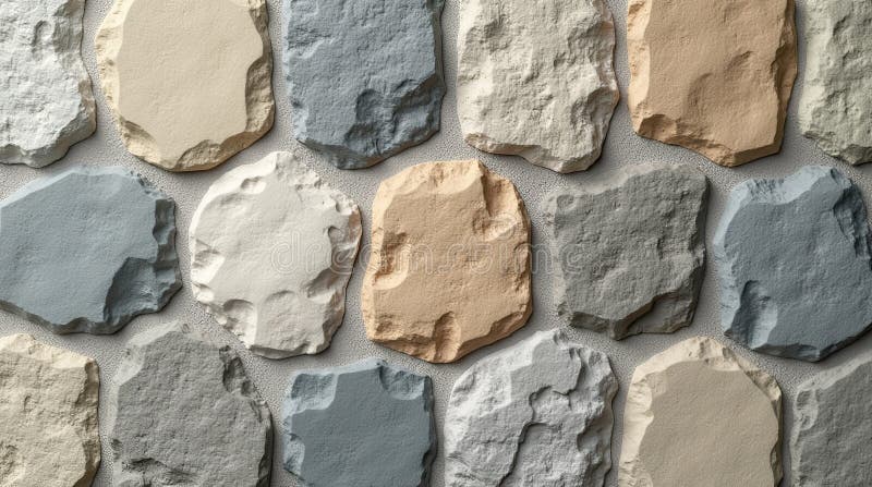 Close-Up of Textured Polygonal Stones with Neutral Tones for Background ...