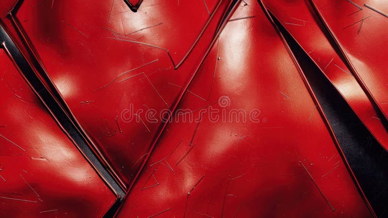A Close-up of Textured Red Armor-like Material with Scratches and ...
