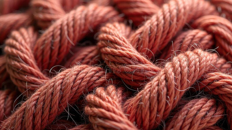 Close-up of Textured Red Rope Knots in Detailed Pattern Stock ...