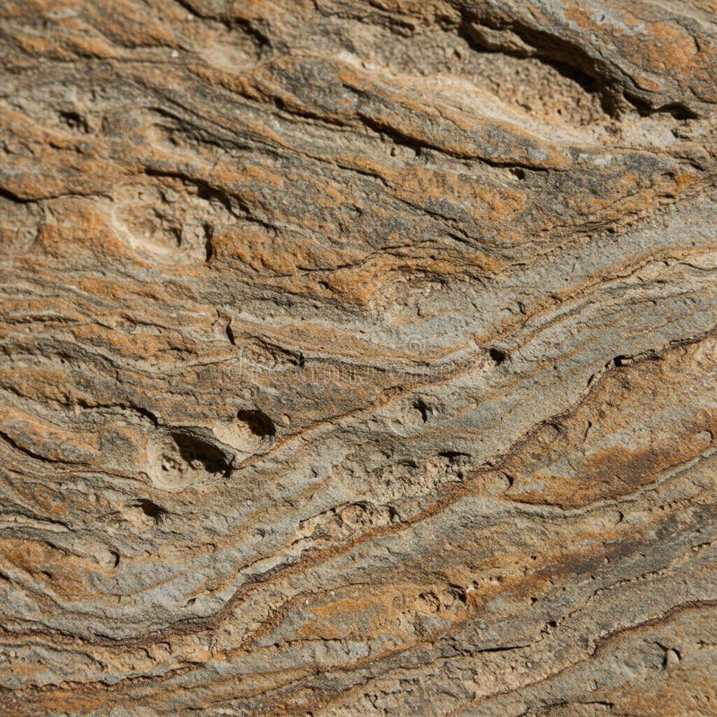 Close-up of a Textured Rock Surface Displaying Layered Stratification ...