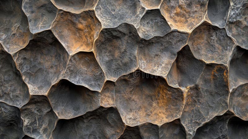 Close-up of a Textured Rock Surface with a Honeycomb Pattern Stock ...