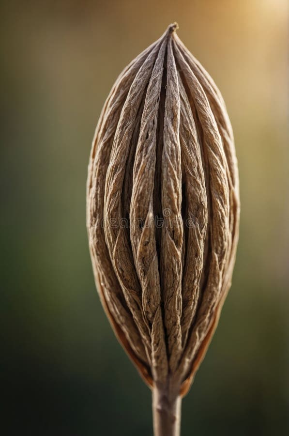 Dried Seed Pod Close-up: Nature S Intricate Design Stock Illustration ...